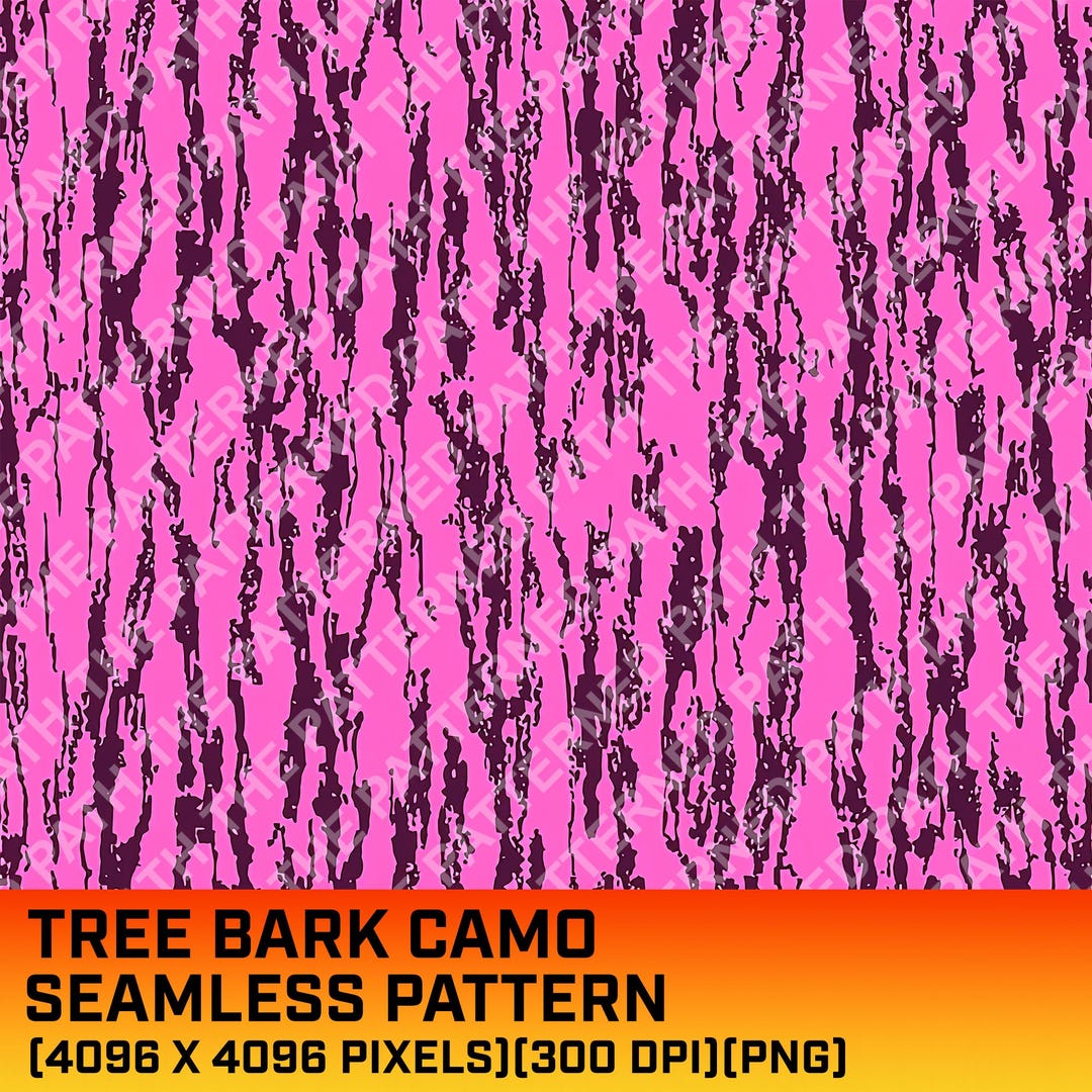 Pink Tree Bark Bottomland Camouflage Pattern, Digital Paper, Hunting ...