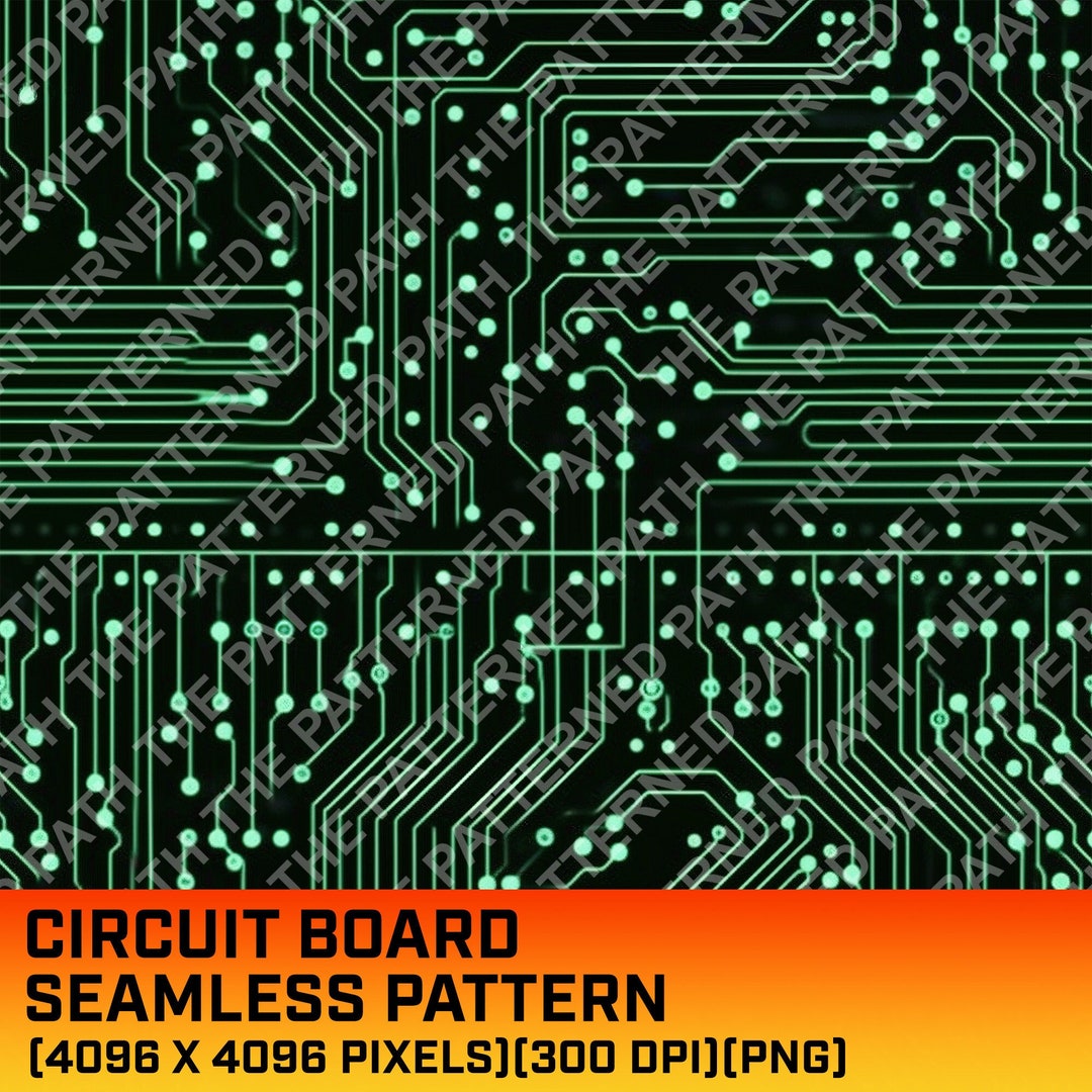 Circuit Board Seamless Pattern, Digital Pattern, Pattern, Digital Art ...