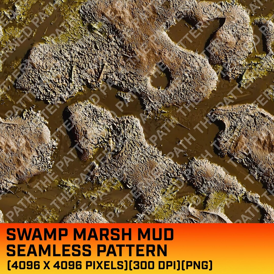 Swamp Bayou Marsh Mud Seamless Camo Digital Pattern, Hunter, Hunting ...