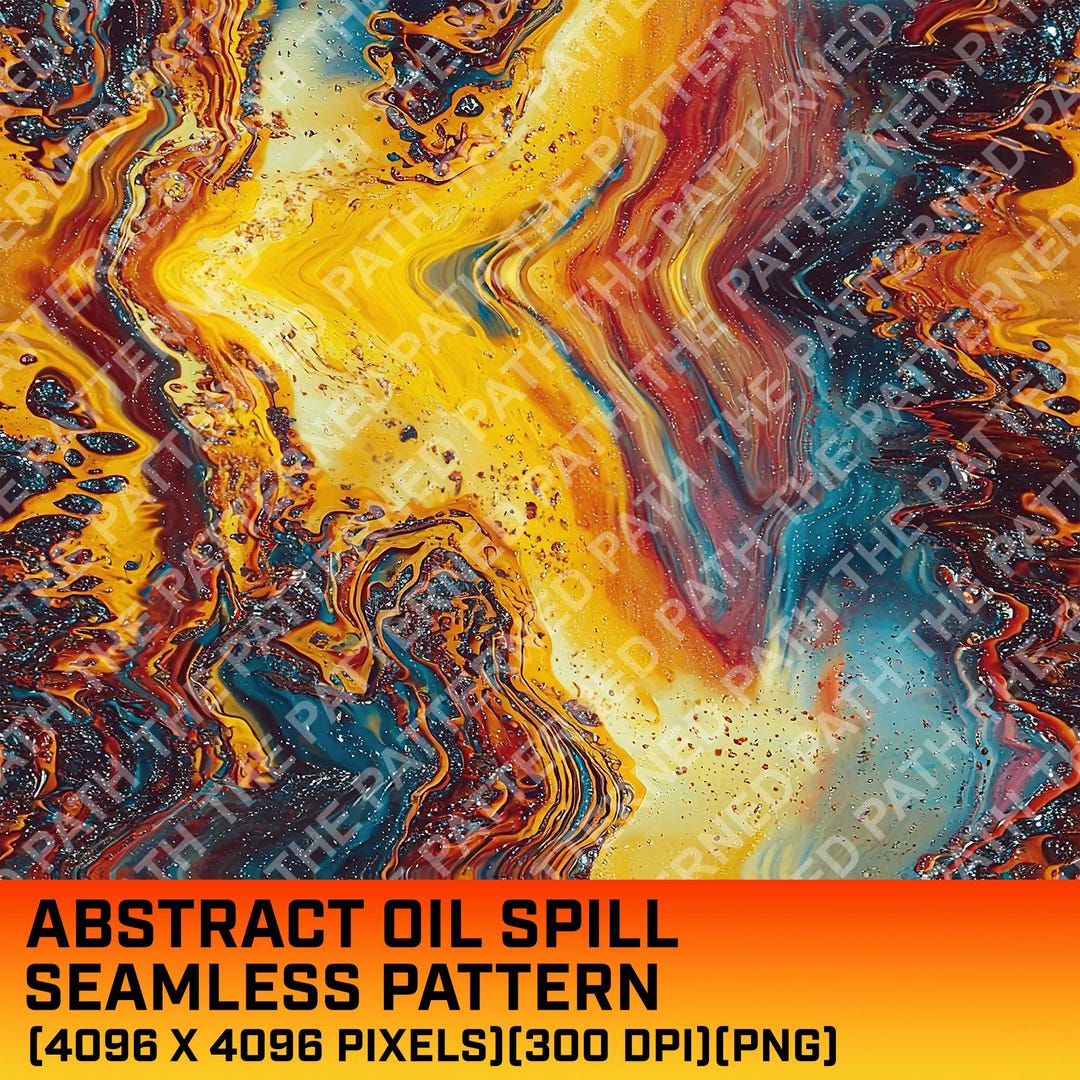 Abstract Liquid Oil Spill Seamless Digital Pattern, Rainbow Reflective ...