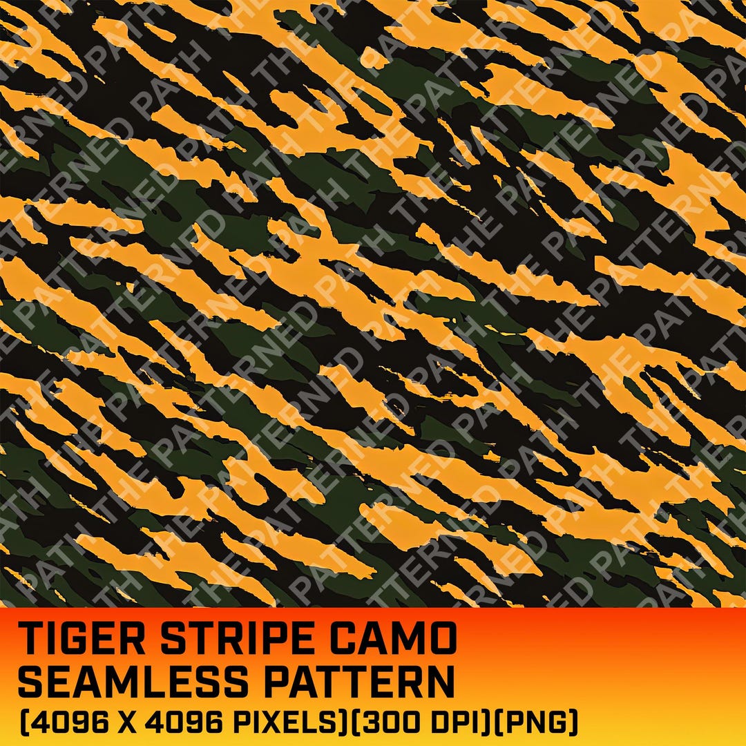 Vintage Tiger Stripe Digital Seamless Camouflage Pattern, Camo ...