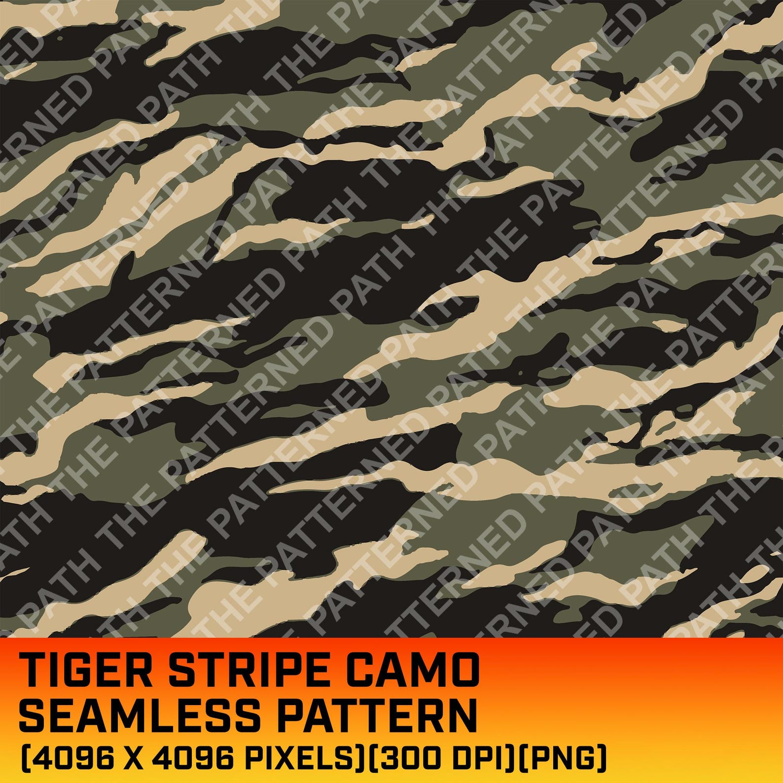 Vintage Tiger Stripe Digital Seamless Camouflage Pattern, Camo ...