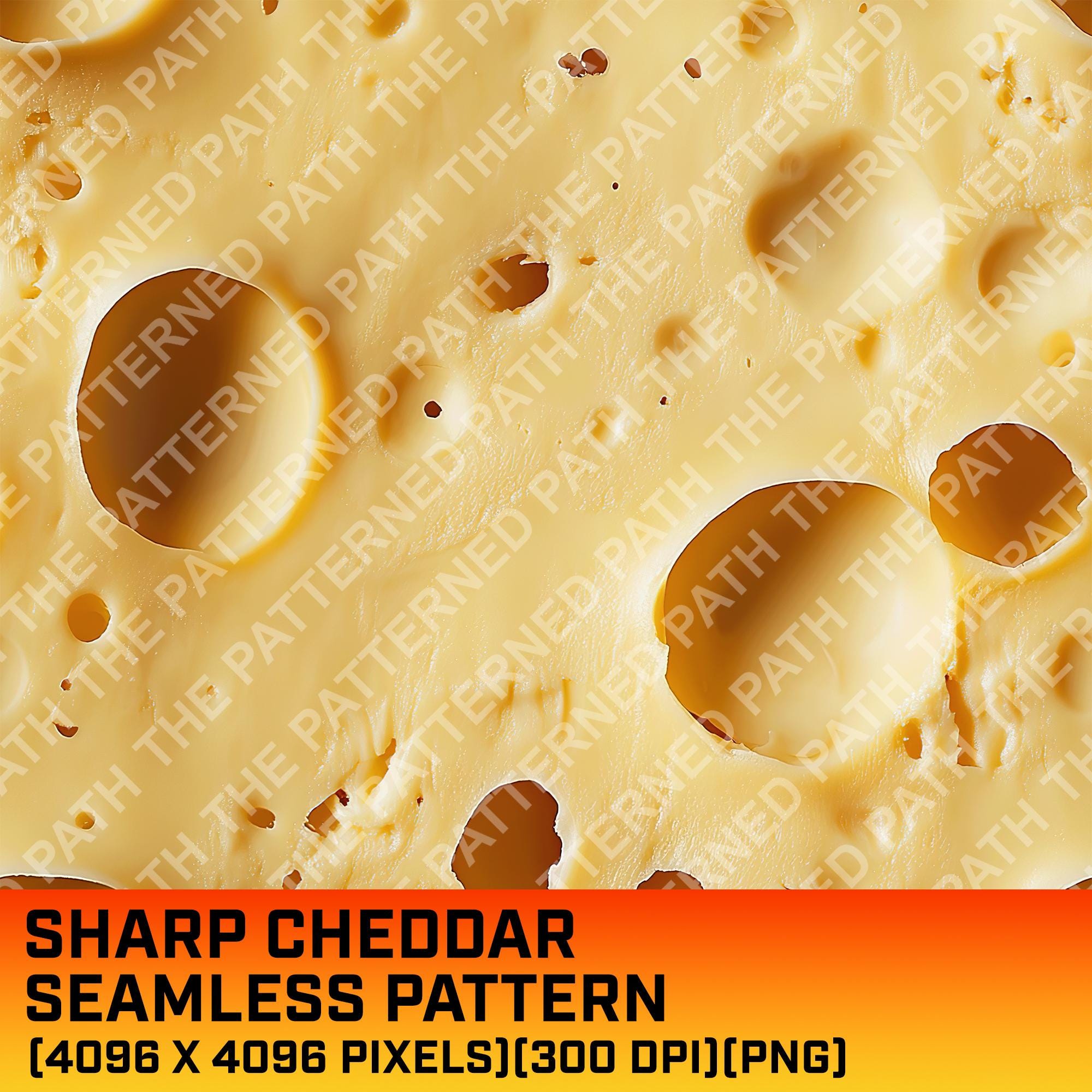 Close up Sharp Cheddar Cheese Digital Seamless Pattern, Food Pattern ...