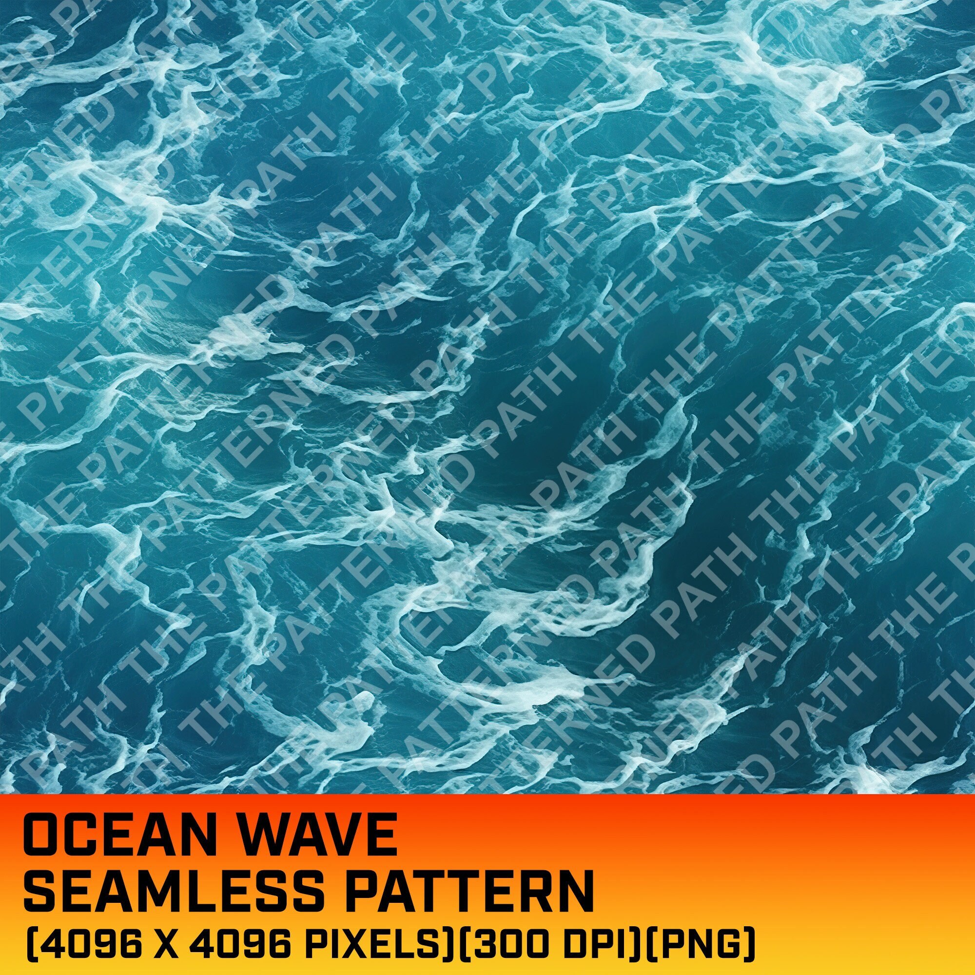 Ocean Waves Digital Seamless Pattern, Water Ripples, Seamless Water ...