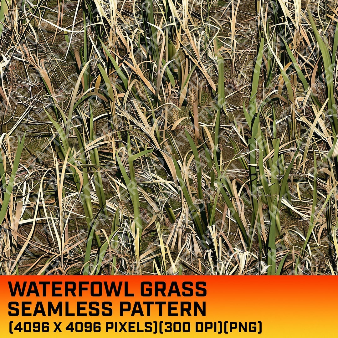 Waterfowl Grass Camouflage Digital Pattern, Seamless Pattern, Hunting ...