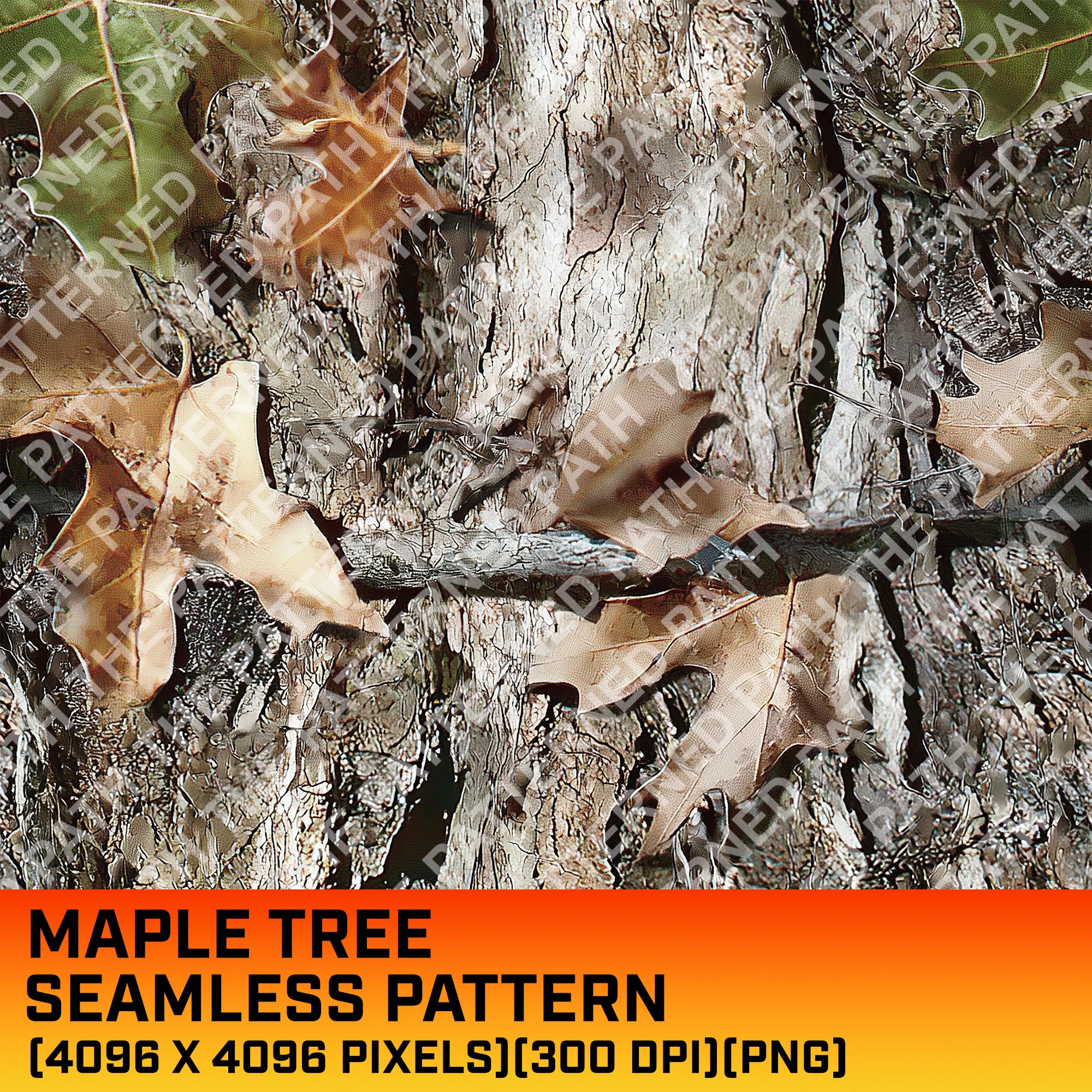 Woodlands Maple Tree Camouflage Seamless Digital Pattern, Camo, Hunting ...