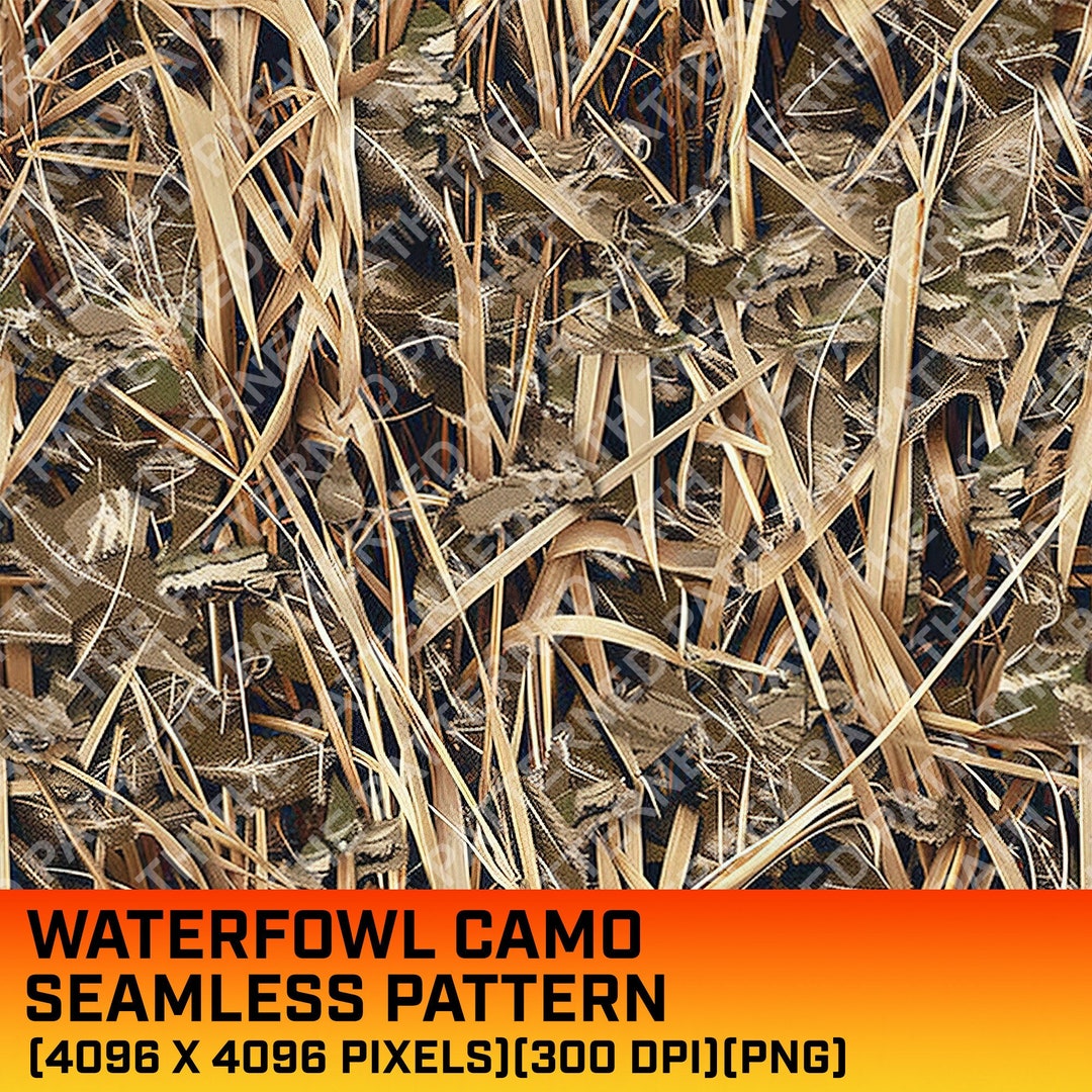 Waterfowl Grass Camouflage Digital Pattern, Seamless Pattern, Hunting ...