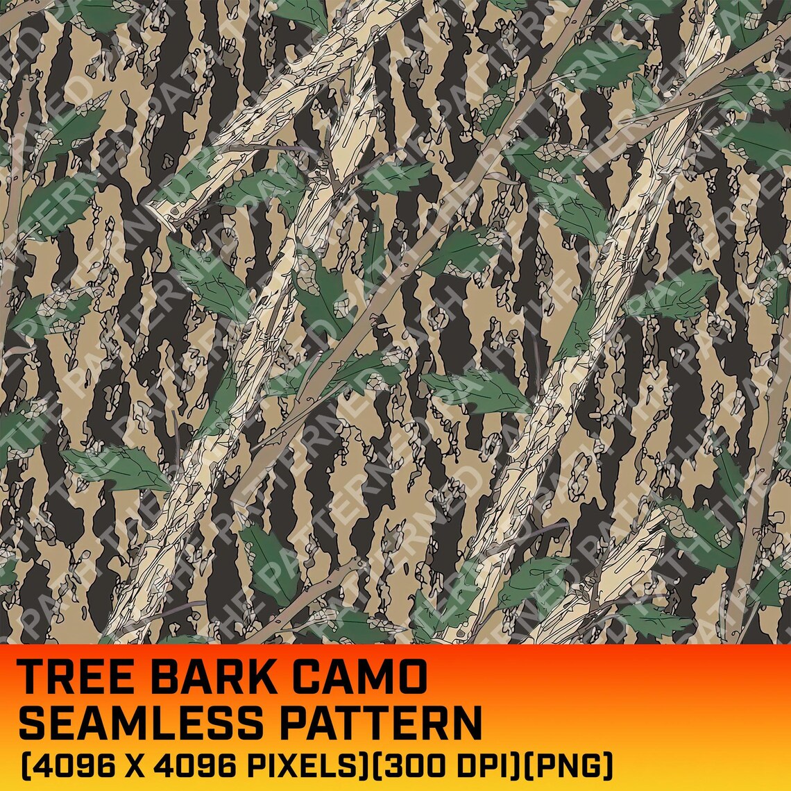 Tree Bark Bottomland Camouflage Pattern, Digital Paper, Hunting Camo ...