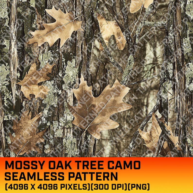 Mossy Oak Tree Camouflage Digital Pattern, Seamless Pattern, Hunting ...