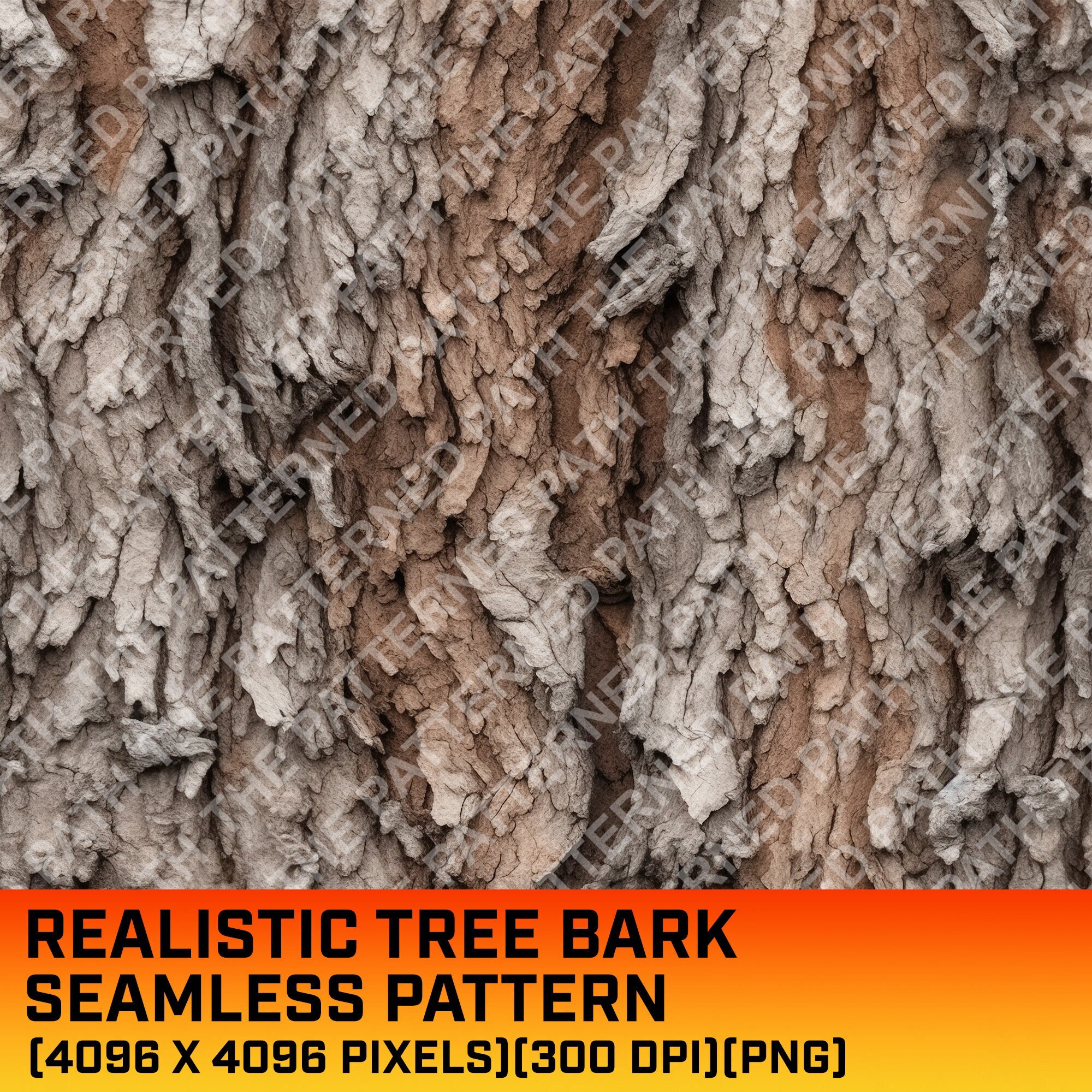 Realistic Tree Bark Digital Seamless Pattern, Tree Bark Wood Texture ...
