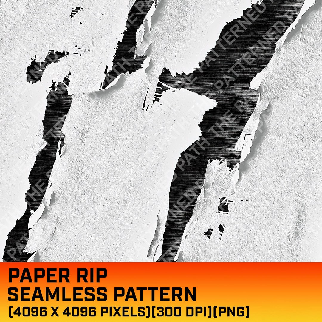 Torn Paper Rip Seamless Digital Pattern, Paper Texture, Torn Rough ...