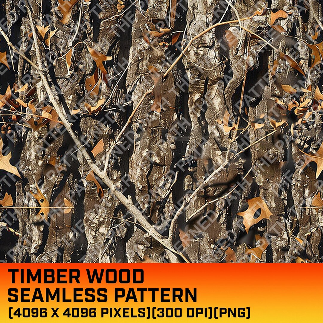 Real Timber Wood Camouflage Digital Pattern, Seamless Pattern, Hunting ...