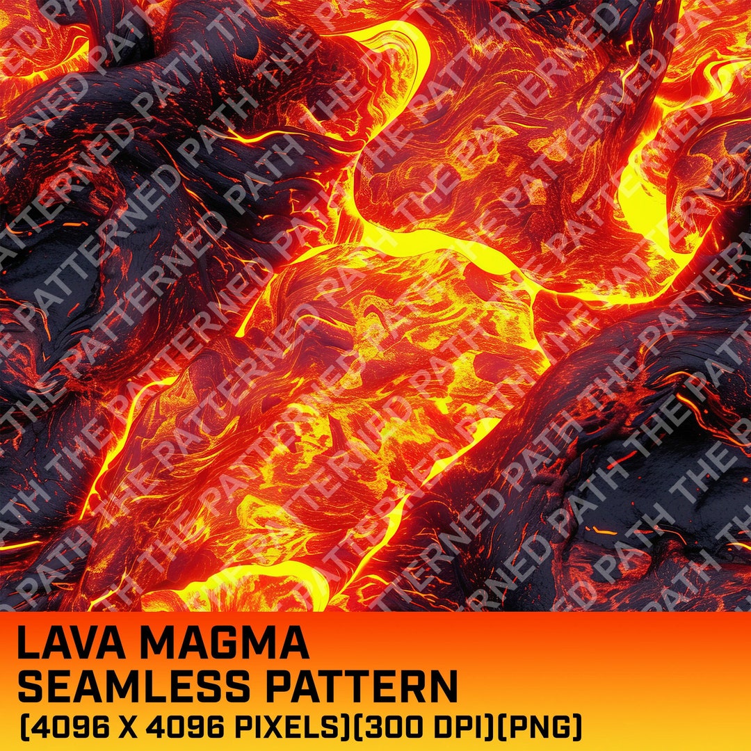 Volcanic Lava Magma Seamless Pattern, Lava Digital Paper, Lava ...