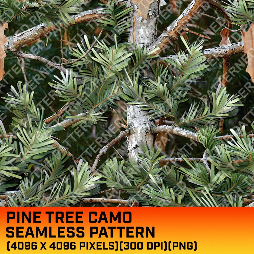 Pine Tree Camouflage Digital Pattern, Seamless Pattern, Hunting Pattern ...