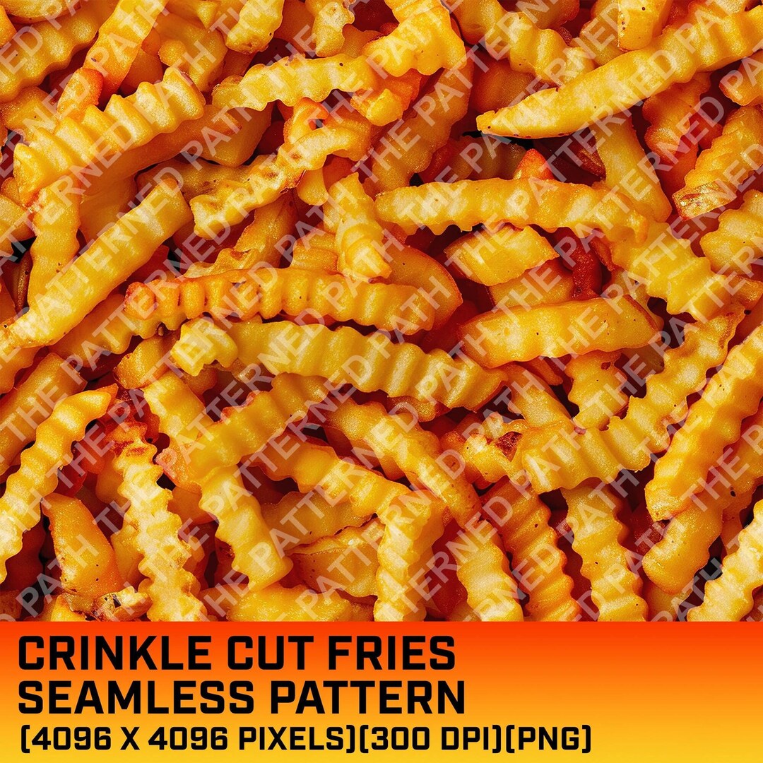 Crinkle Cut Fries Seamless Repeating Digital Pattern, French Fries ...