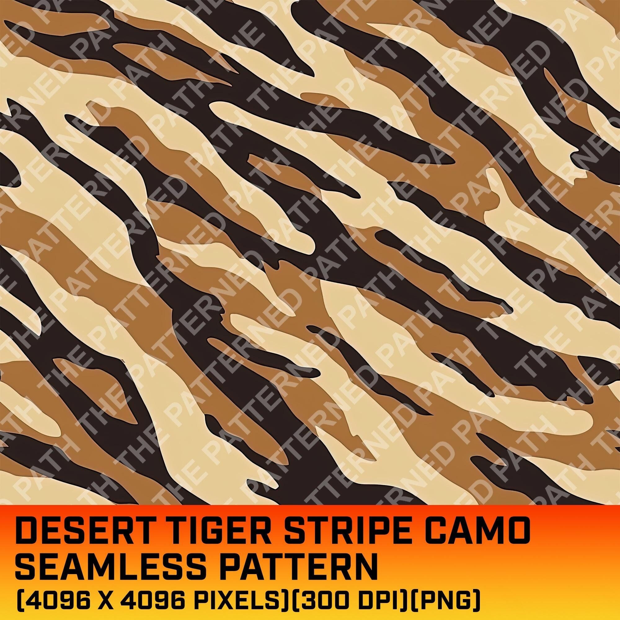 Vintage Arid Desert Tiger Stripe Camouflage Seamless Digital Pattern ...