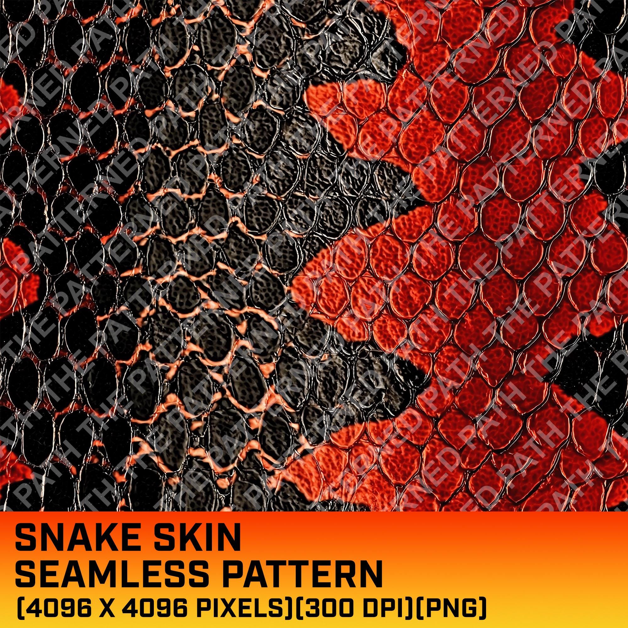 Red Black Snake Skin Digital Seamless Pattern, Python Viper Digital ...