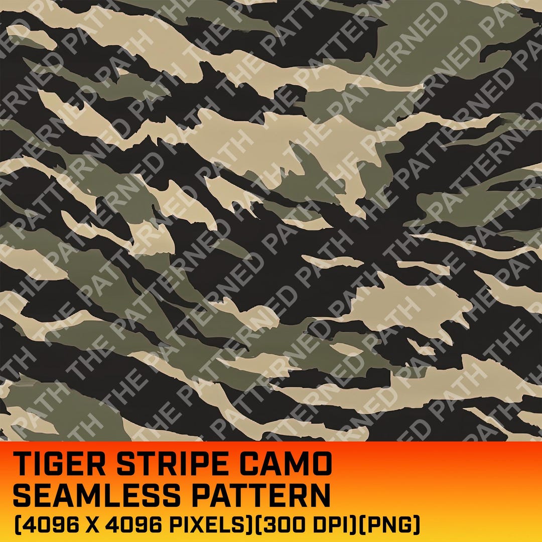 Vintage Tiger Stripe Digital Seamless Camouflage Pattern, Camo, Camo ...