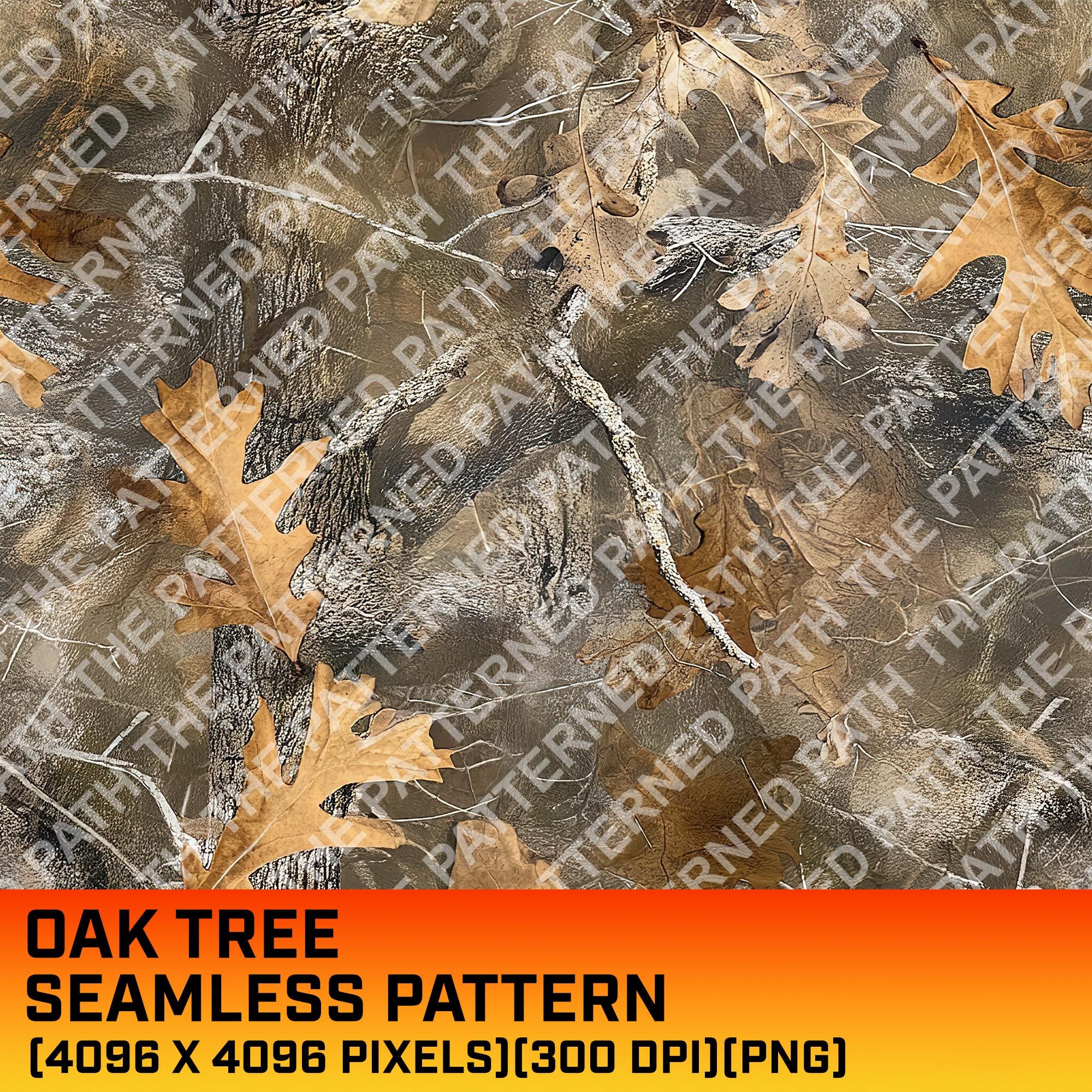 Oak Tree Camouflage Digital Seamless Pattern, Hunting Season, Hunting ...