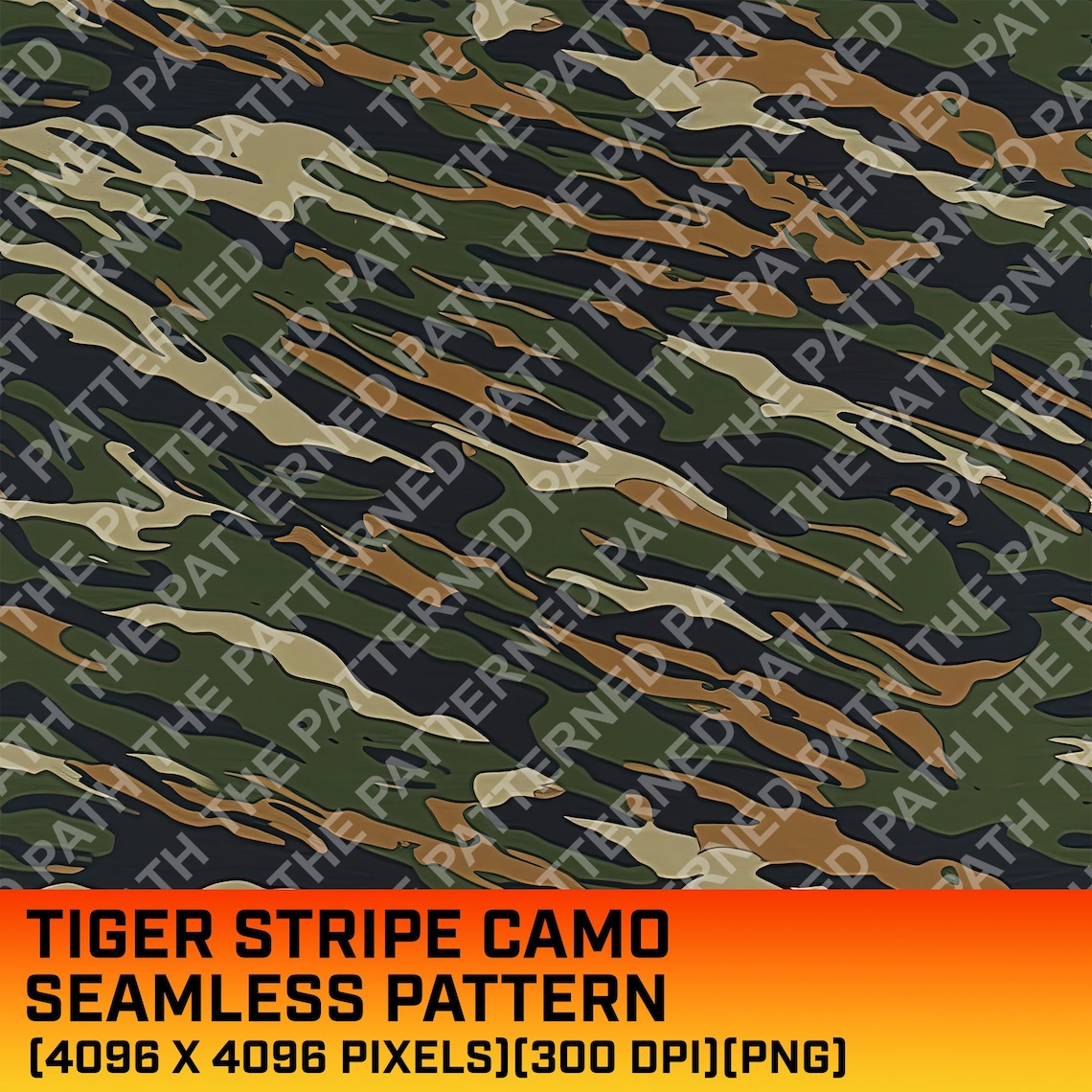 Vintage Tiger Stripe Camouflage Pattern, Digital Pattern, Camo Pattern ...