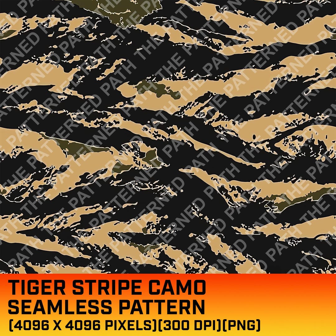 Vintage Tiger Stripe Digital Seamless Camouflage Pattern, Camo ...