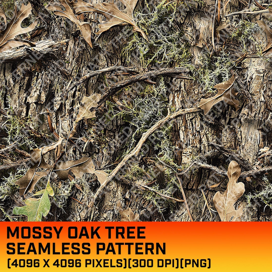 Mossy Oak Tree Camouflage Digital Pattern, Seamless Pattern, Hunting ...
