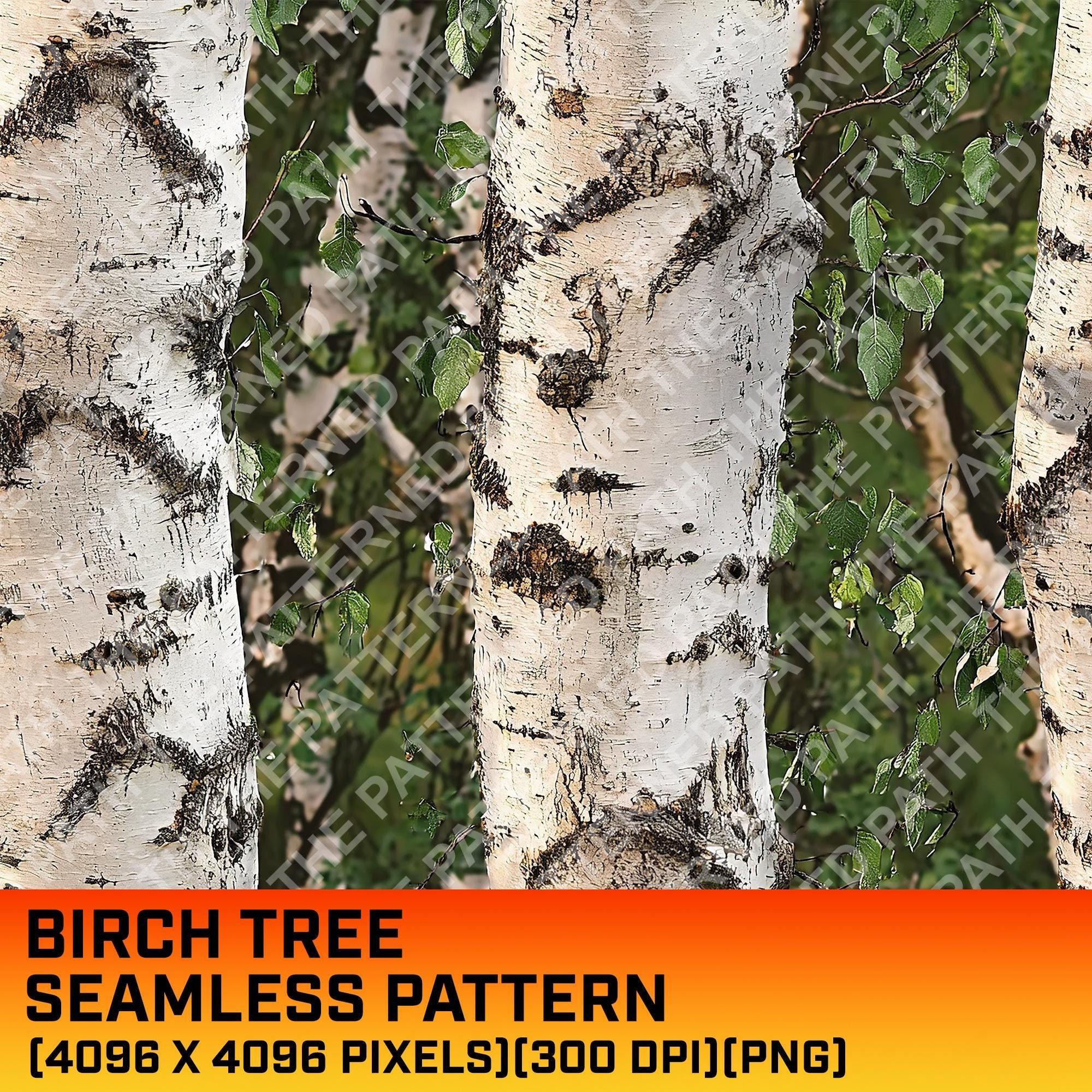 Birch Tree Camouflage Digital Seamless Pattern, Aspen Tree, Hunting ...