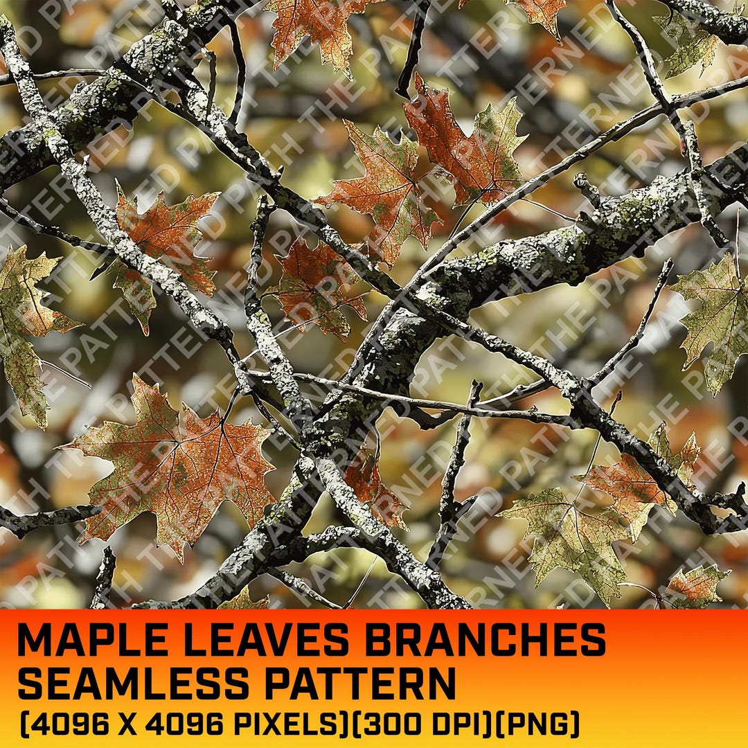 Maple Leaves Camouflage Digital Seamless Pattern, Hunting Camo, Hunting ...