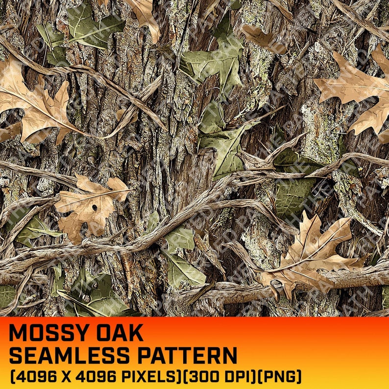 Mossy Oak Tree Camouflage Digital Pattern, Seamless Pattern, Hunting ...