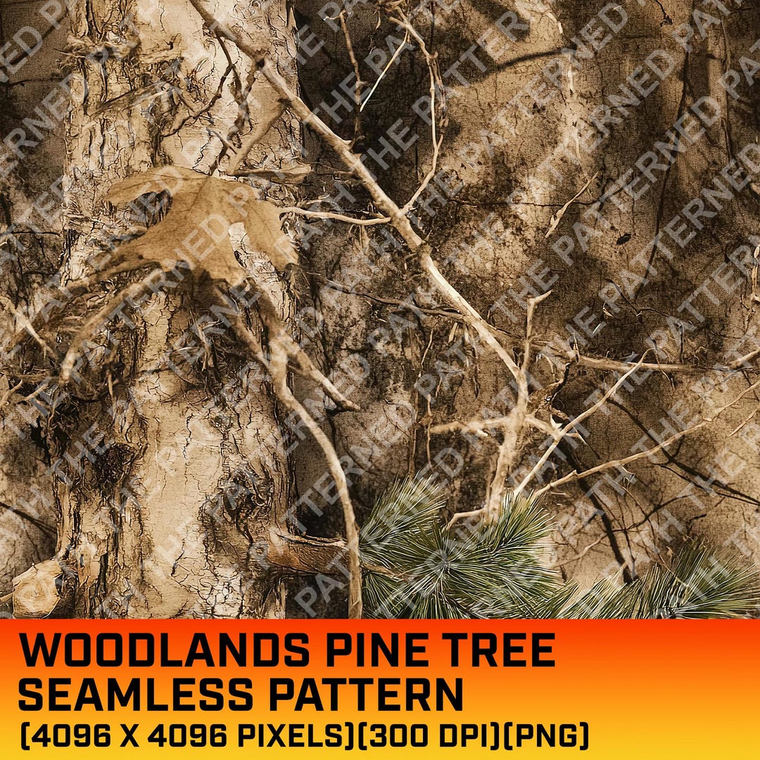 Pine Tree Camouflage Digital Pattern, Seamless Pattern, Hunting Pattern ...