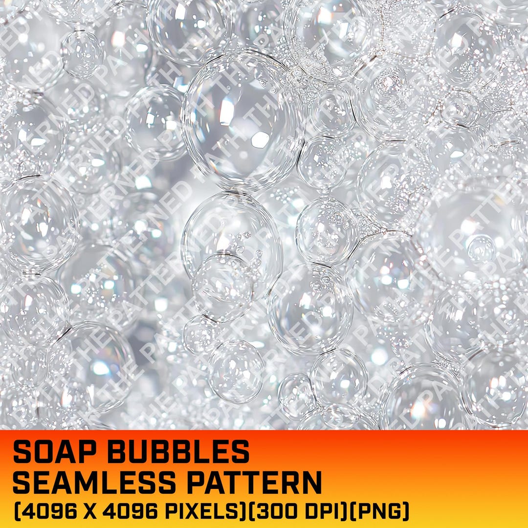 Soap Bubbles Seamless Digital Pattern, Soapy Bubbles Printable ...
