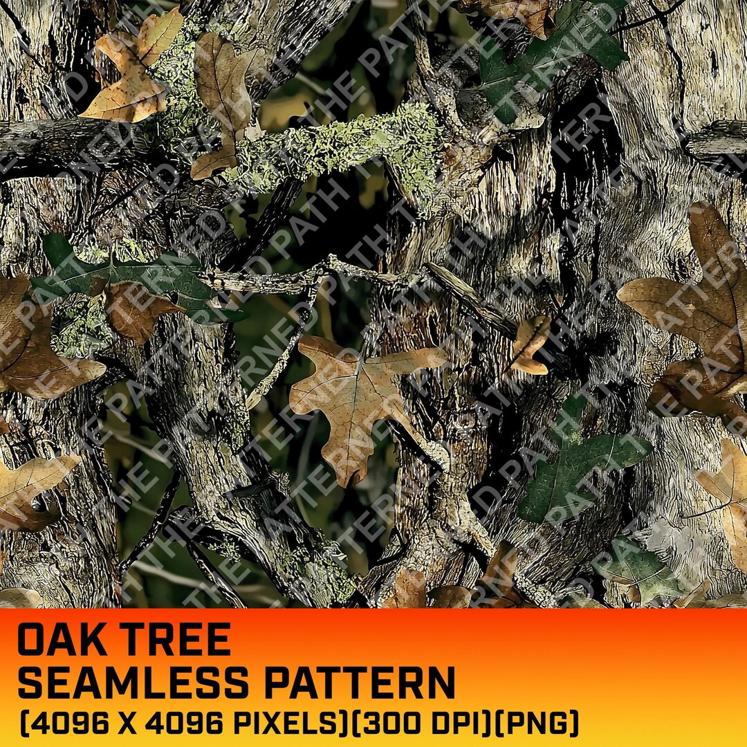 Oak Tree Camouflage Digital Pattern, Seamless Pattern, Hunting Pattern ...