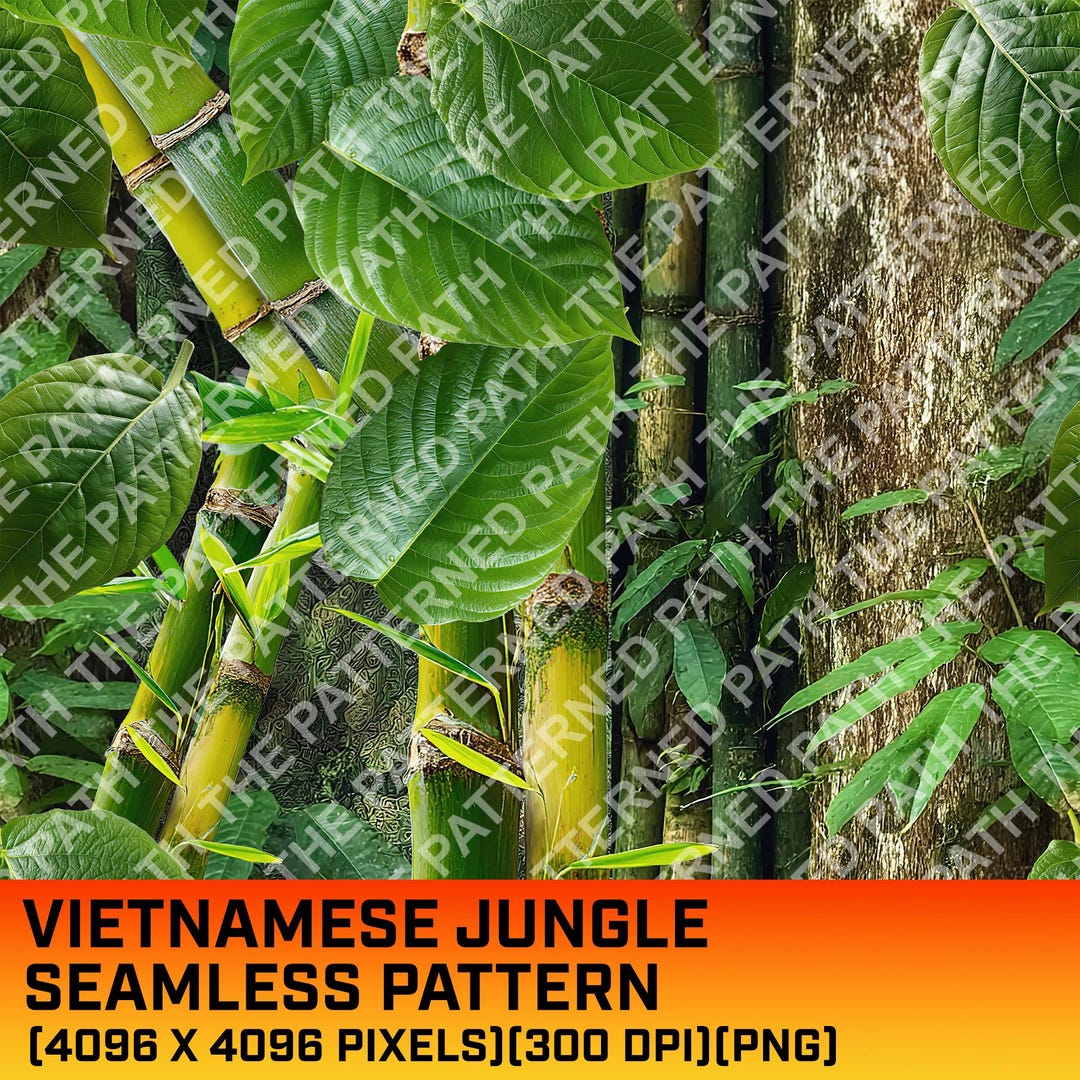 Vietnamese Jungle Camouflage Seamless Digital Pattern, Broad Leaf, Camo ...