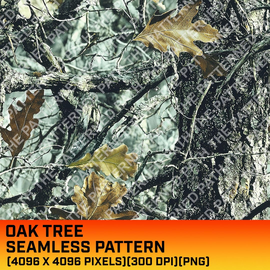 Oak Tree Camouflage Digital Pattern, Seamless Pattern, Hunting Pattern ...