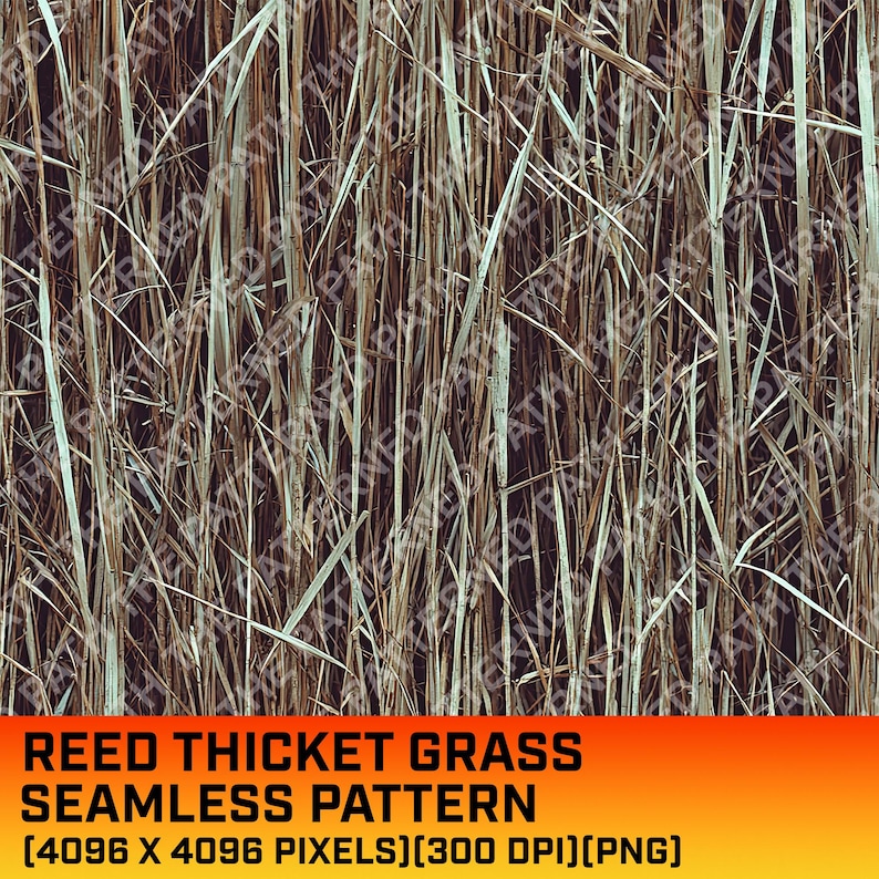 Reed Thicket Tall Waterfowl Grass Camouflage Digital Seamless Pattern ...
