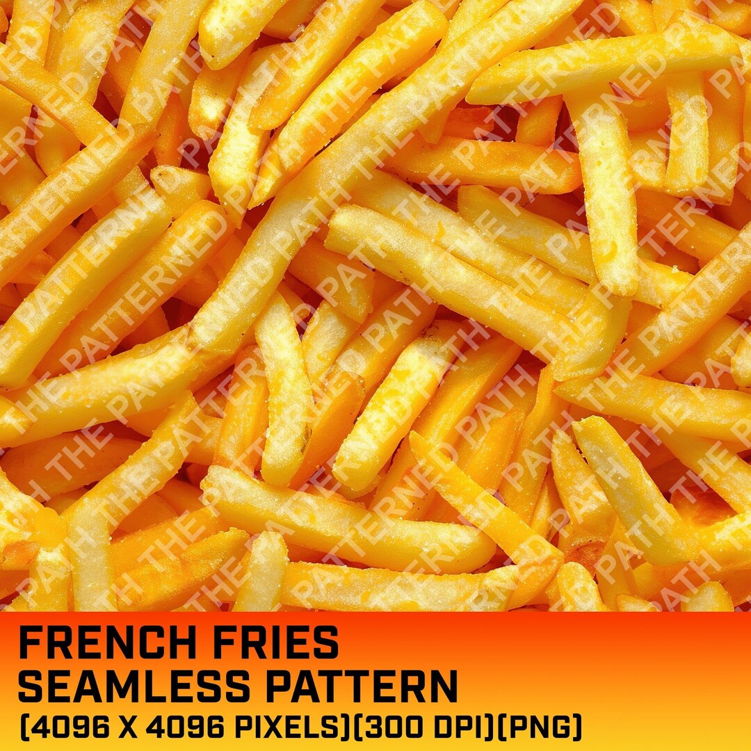 French Fries Seamless Repeating Digital Pattern, Crispy Fries, Food ...
