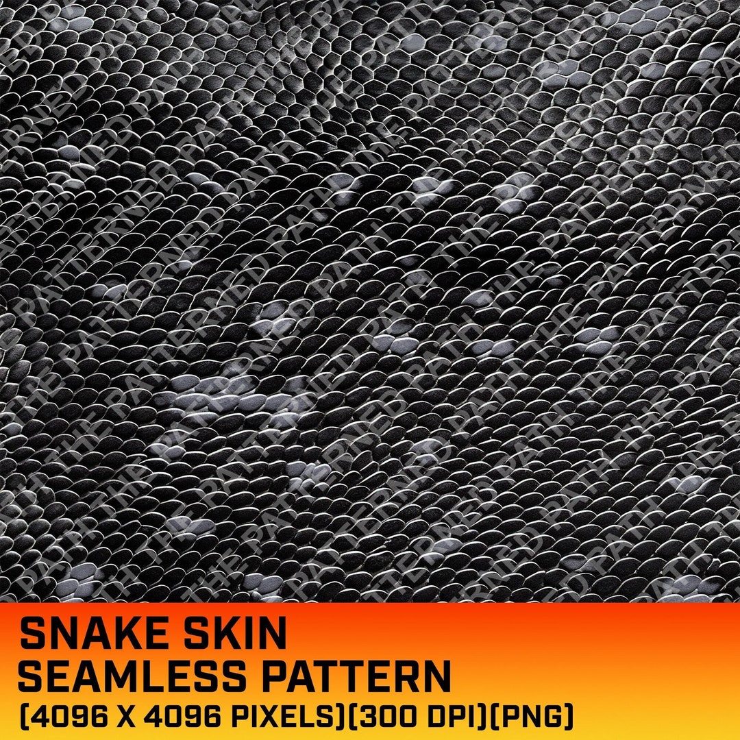 Black Snakeskin Digital Seamless Pattern, Animal Pattern, Reptile ...