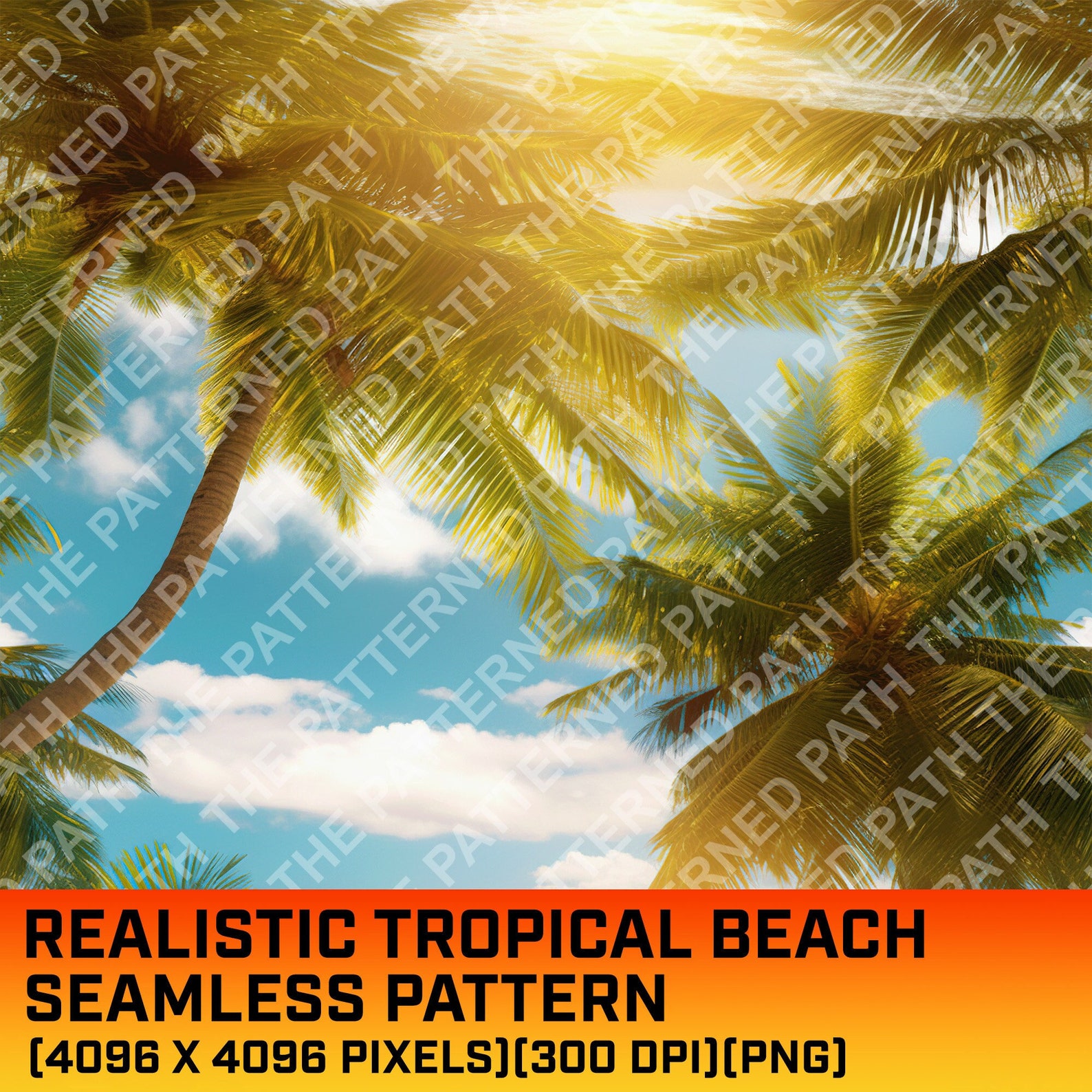 Tropical Beach Landscape Seamless Pattern Realistic Beach - Etsy