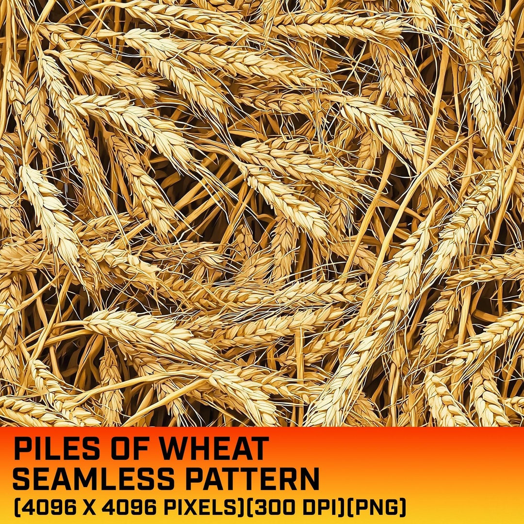 Piles of Wheat Seamless Digital Pattern, Wheat Digital Paper, Wheat ...