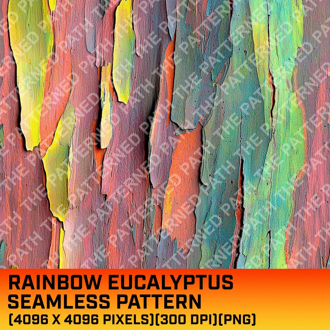 Eucalyptus Deglupta Rainbow Tree Bark Seamless Digital Pattern ...