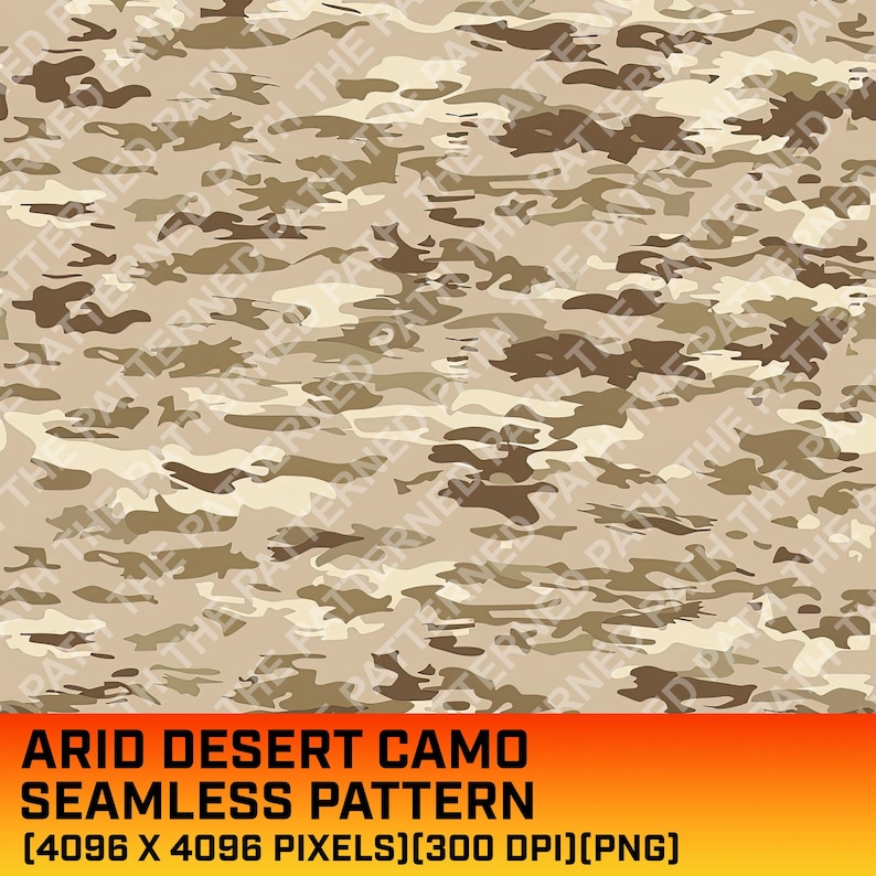 Arid Desert Camouflage Digital Seamless Pattern, Army Military Camo ...