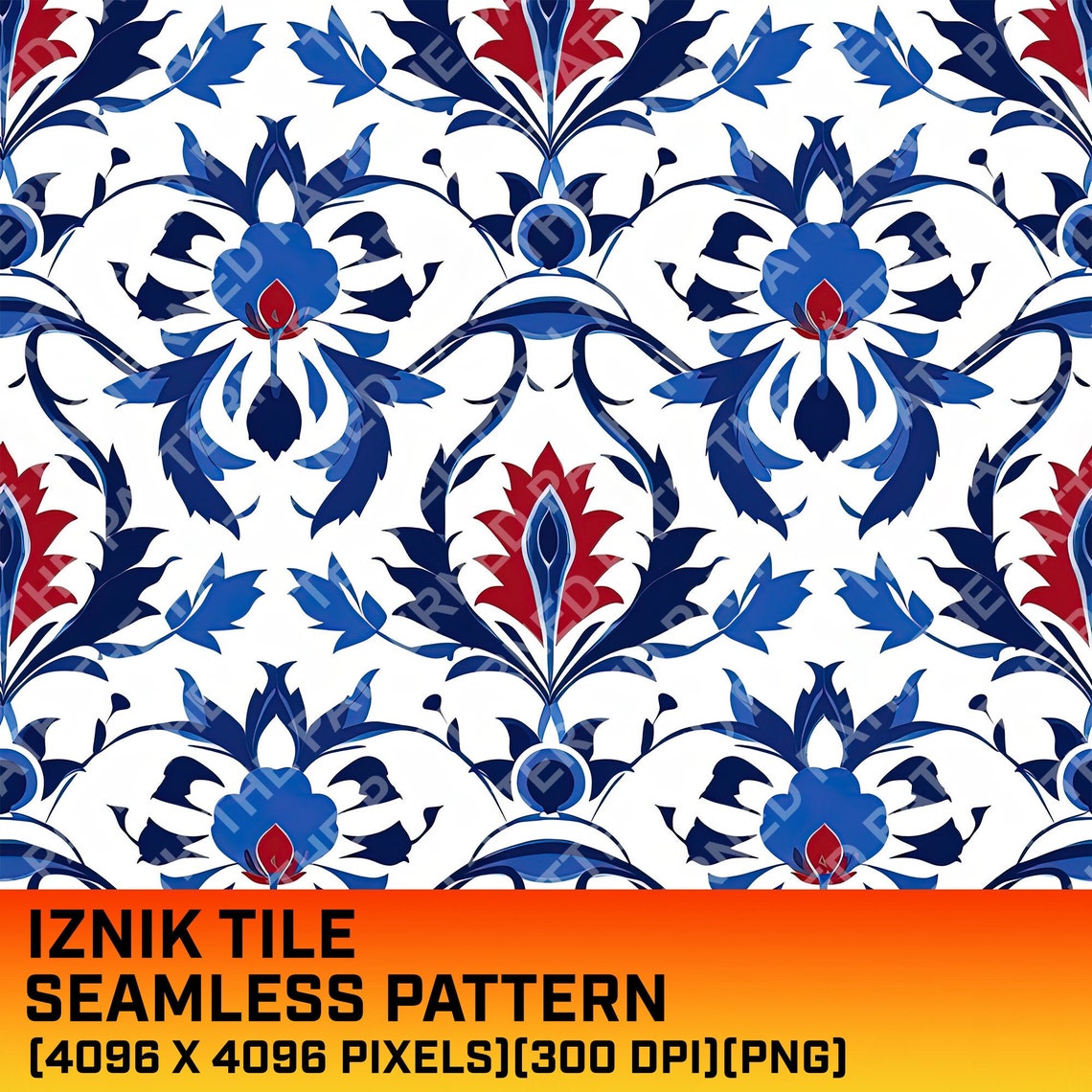 Seamless Digital Iznik Tile Pattern Digital Paper Digital - Etsy