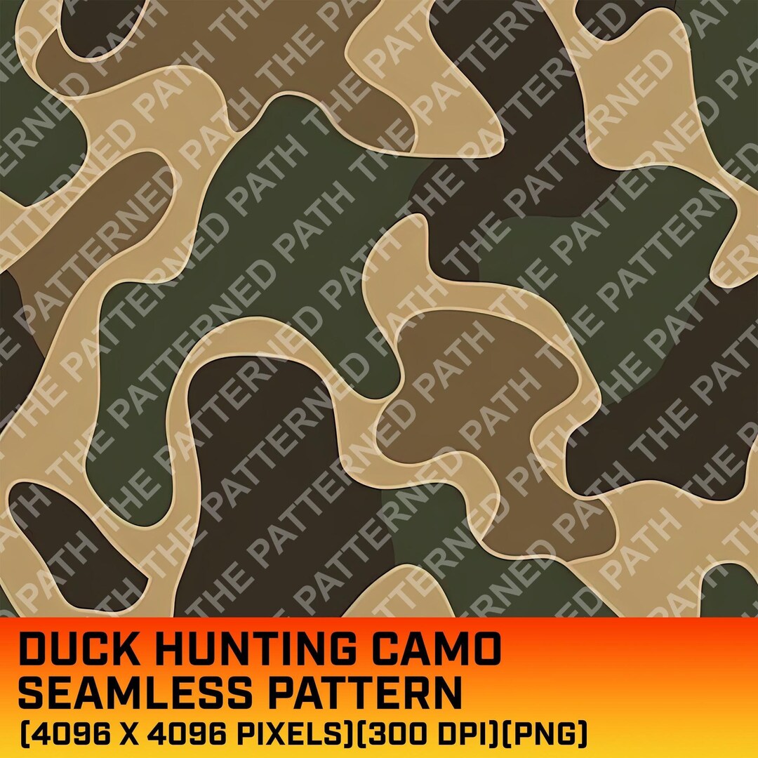 Duck Hunting Digital Camo Pattern, Seamless File, Vintage Old School Camouflage, Hunting Life ...