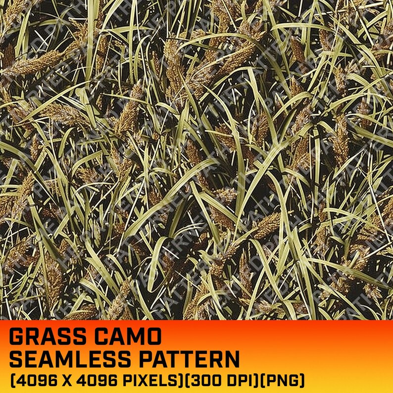 Marsh Grass Camouflage Digital Pattern, Seamless Pattern, Hunting ...