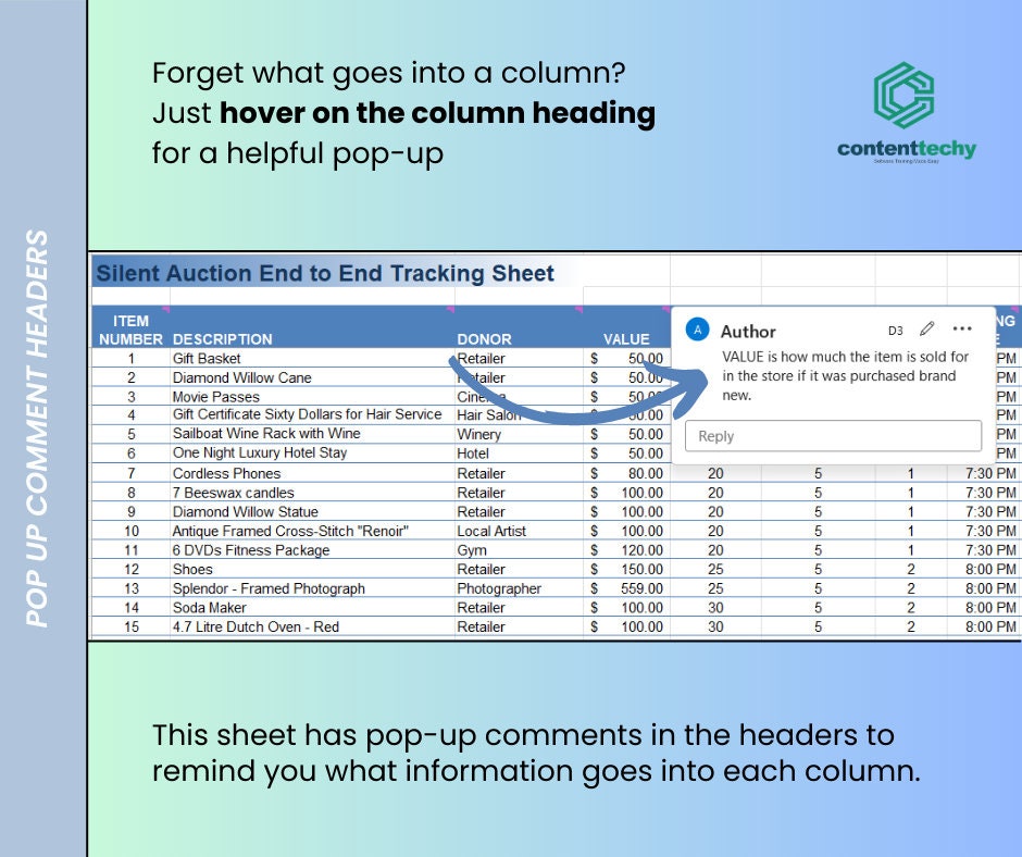 Silent Auction Template Package to Plan and Run Your Fundraising Event ...