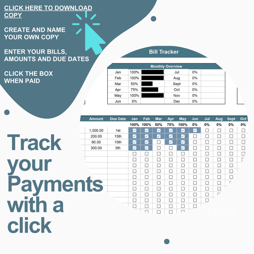 Bill Tracker Spreadsheet for Google Sheets - Etsy