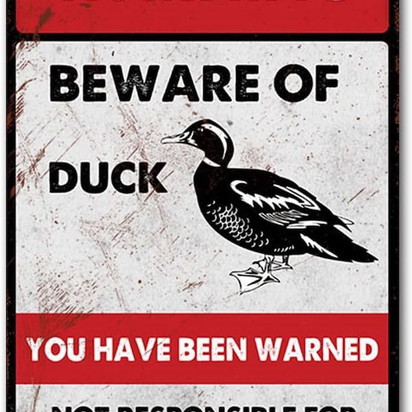 Beware of Duck Sign - Etsy