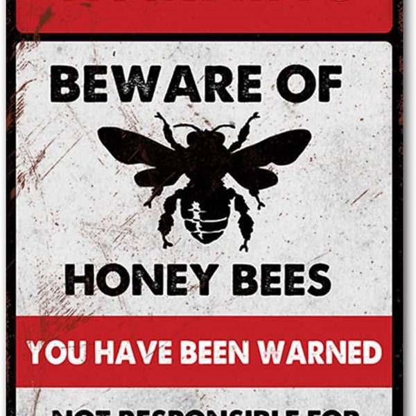 Beware of Bee Sign - Etsy