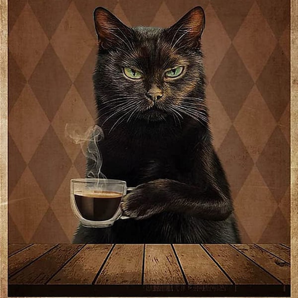 Before Coffee I Hate Everyone Cat Metal Sign - Etsy