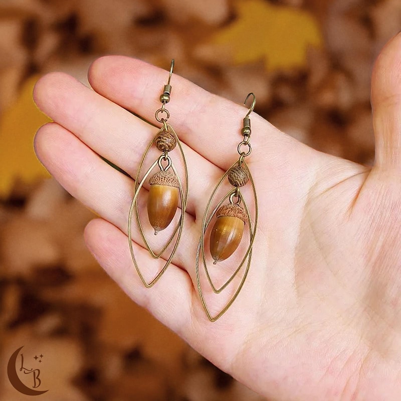 Lunabelleau Acorn Earrings - Etsy Canada